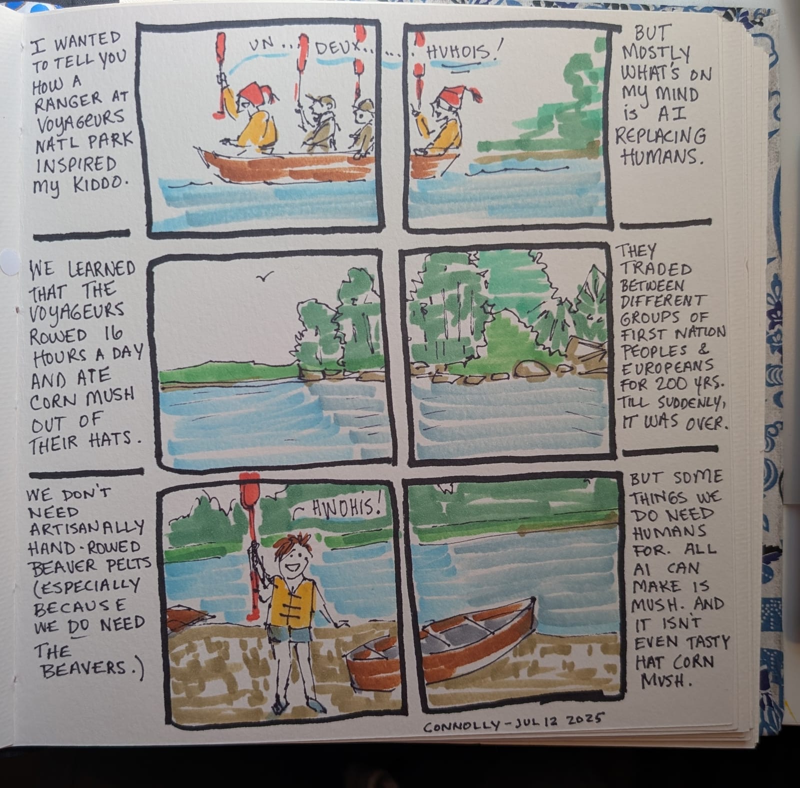 a comic about Voyageurs, & AI